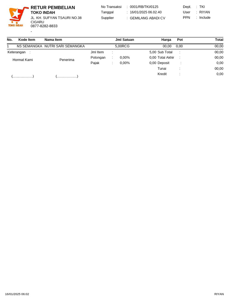 Format Retur | PDF