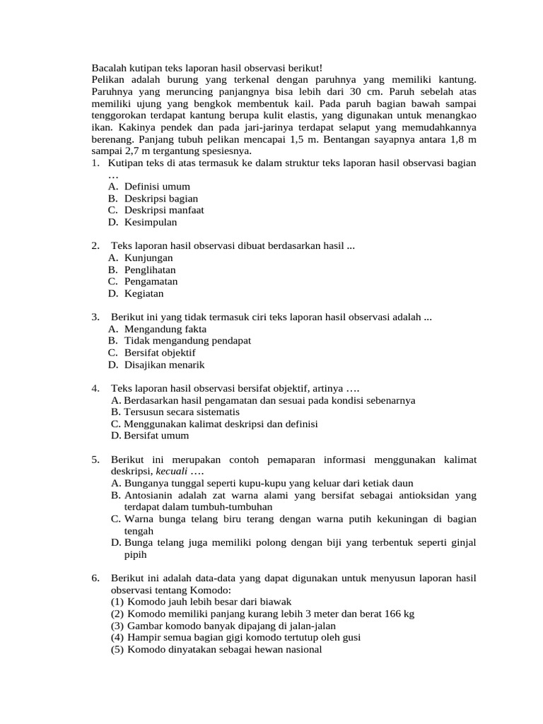 Latihan Soal Teks LHO | PDF