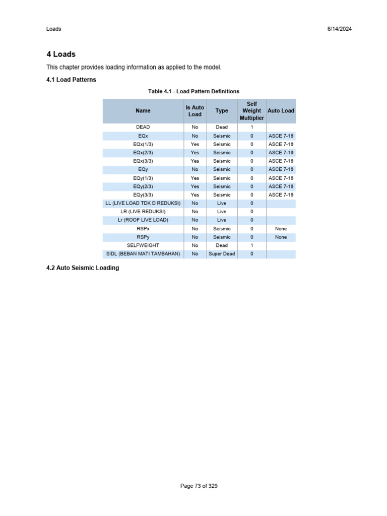 Input Beban Etabs Gempa | PDF