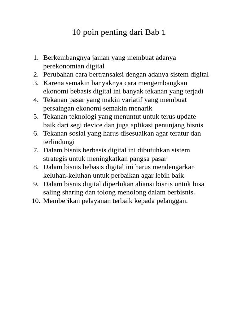 Poin Penting Ekonomi Digital dan Data | PDF