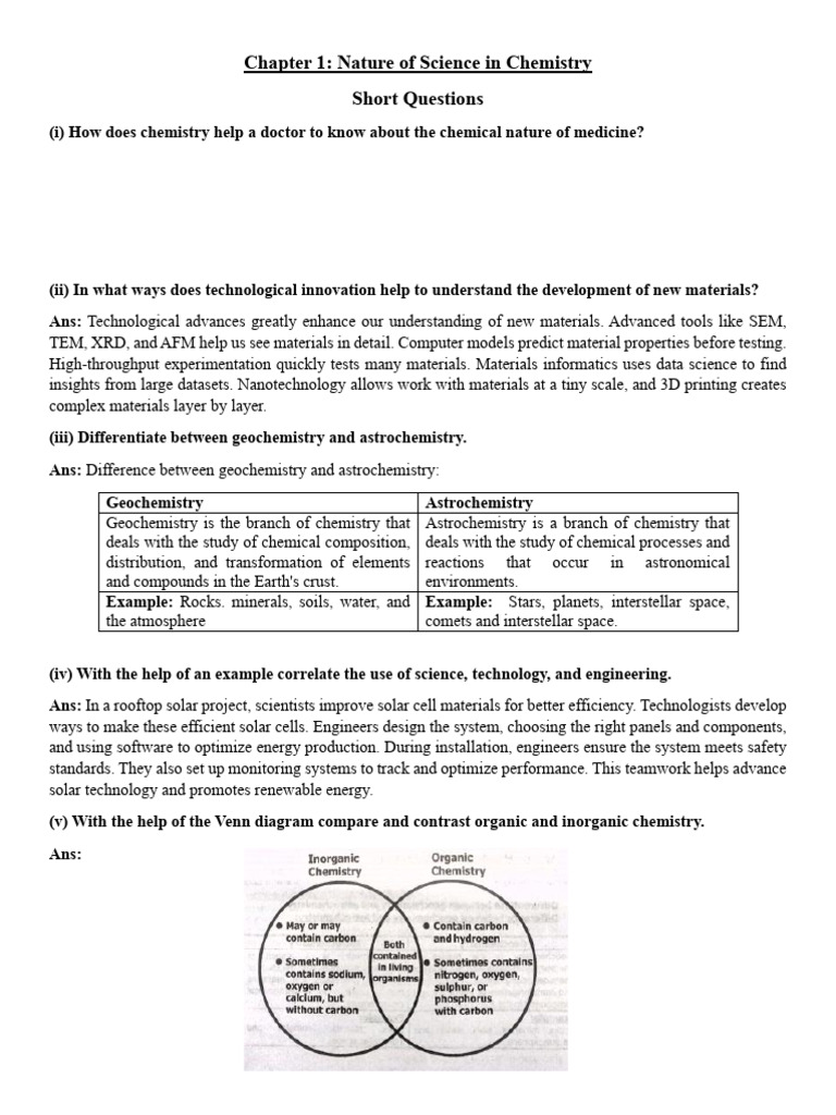 Chemistry Chapter 1 Notes | PDF | Organic Chemistry | Chemistry