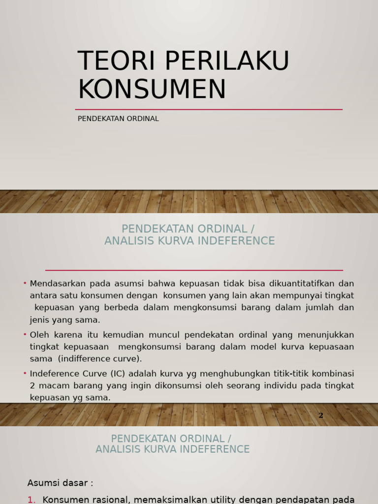 Teori Perilaku Konsumen Ordinal | PDF