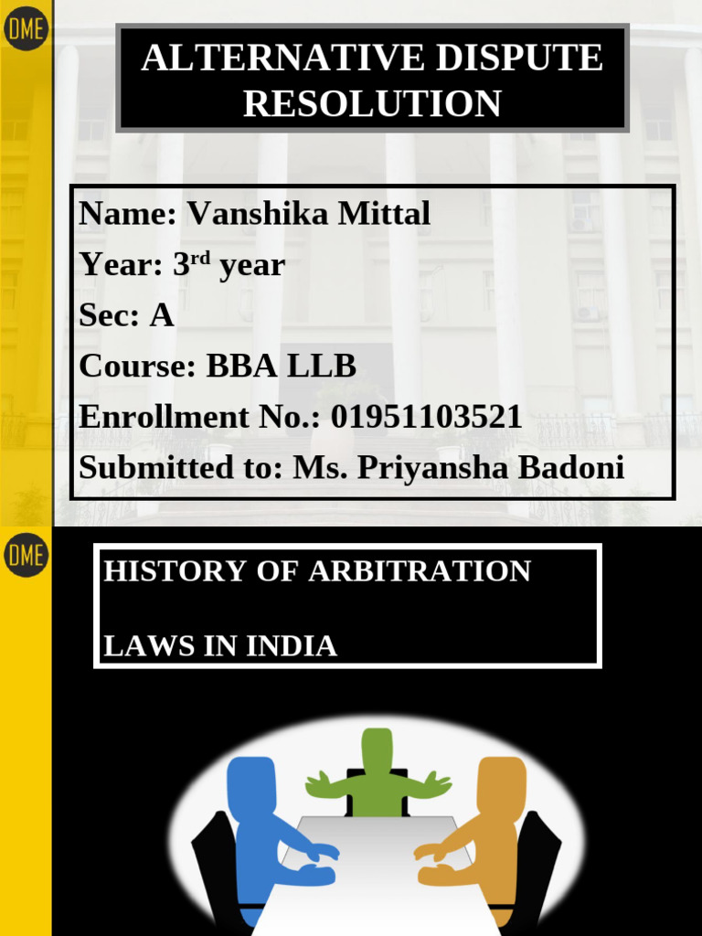 ALTERNATIVE DISPUTE RESOLUTION | PDF | Arbitration | Alternative Dispute Resolution