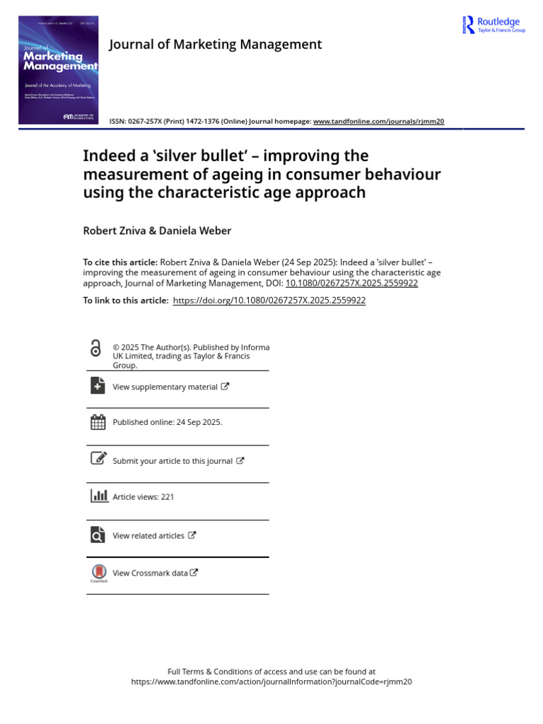 Indeed A Silver Bullet Improving The Measurement of Ageing in Consumer ...