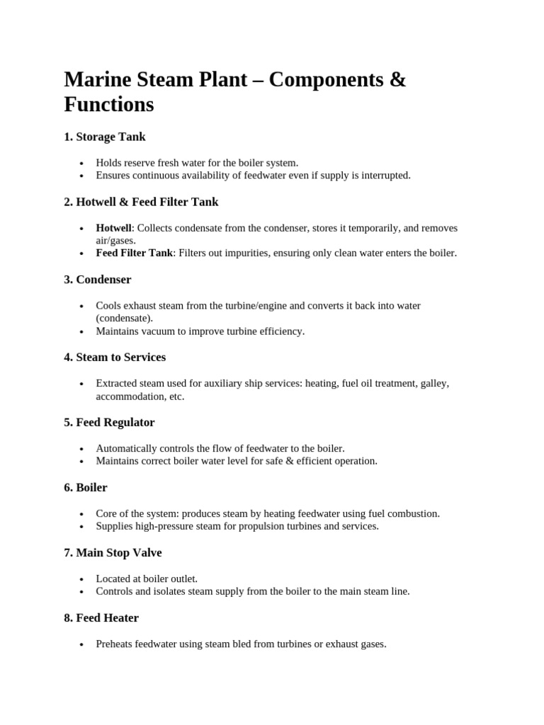 Marine Steam Plant Components Overview | PDF