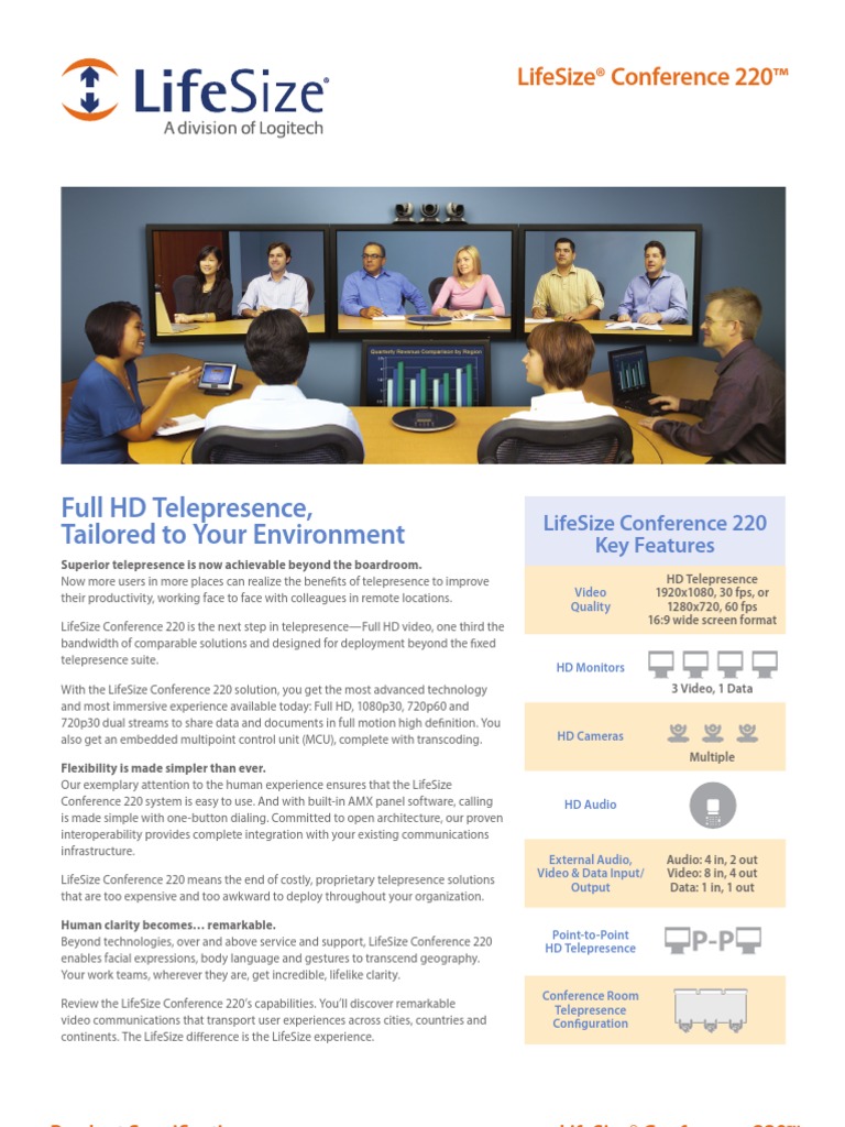 LifeSize Conference 220 Datasheet en | PDF | Computer Monitor ...