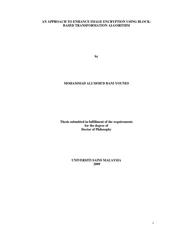 An Approach To Enhance Image Encryption Using Block Based Pdf