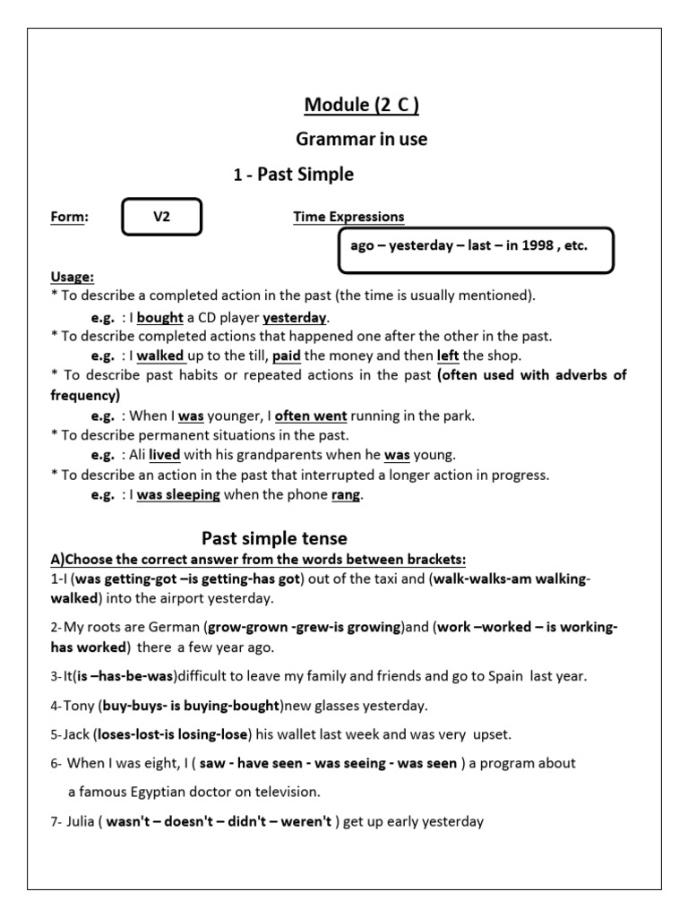 Past Simple Vs Past Continuous | PDF