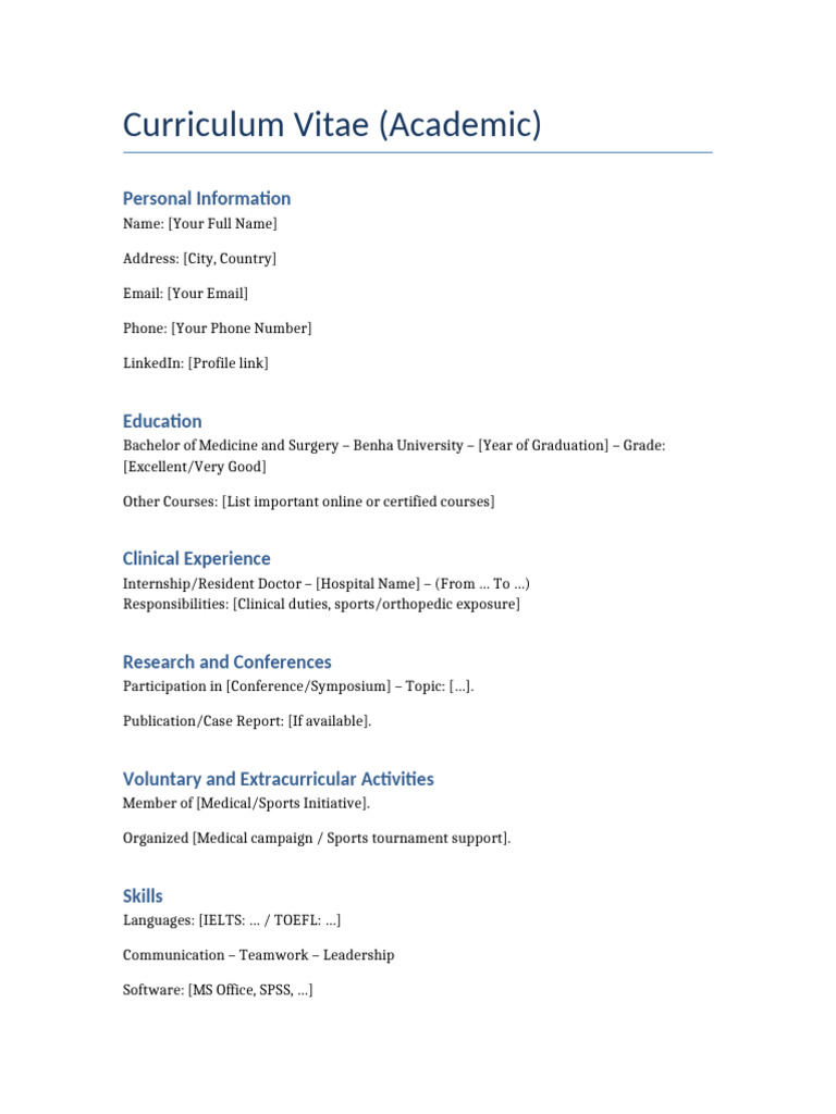 Academic CV Template | PDF
