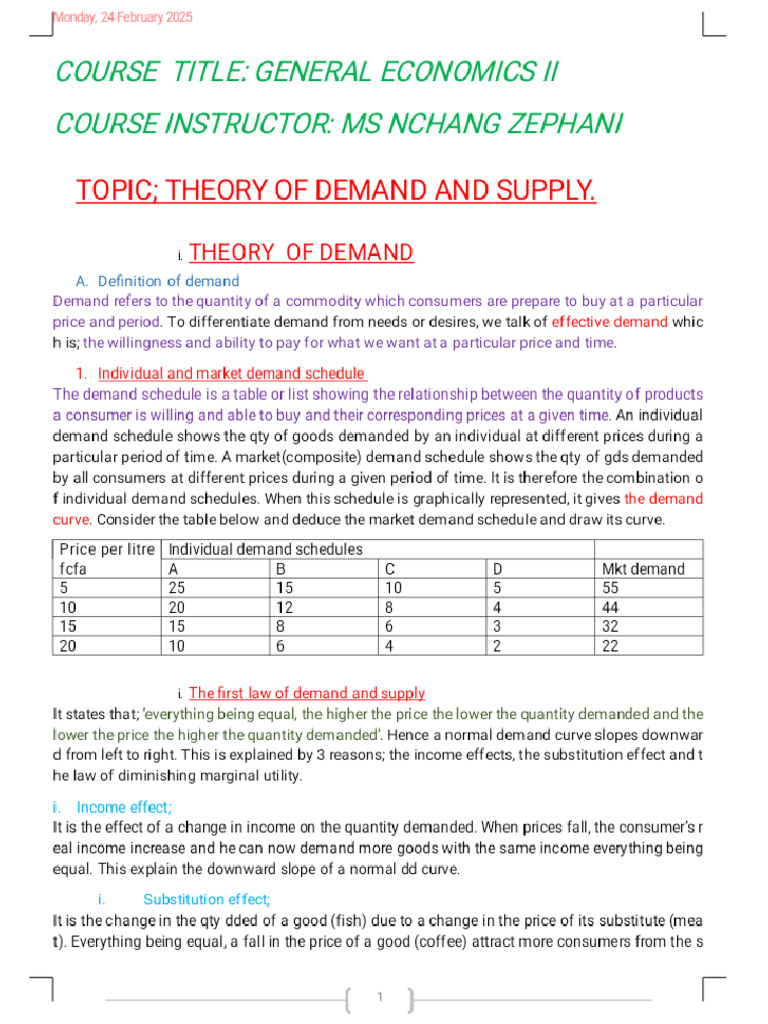 General Economics II by Ms Nchang - Phoenix | PDF