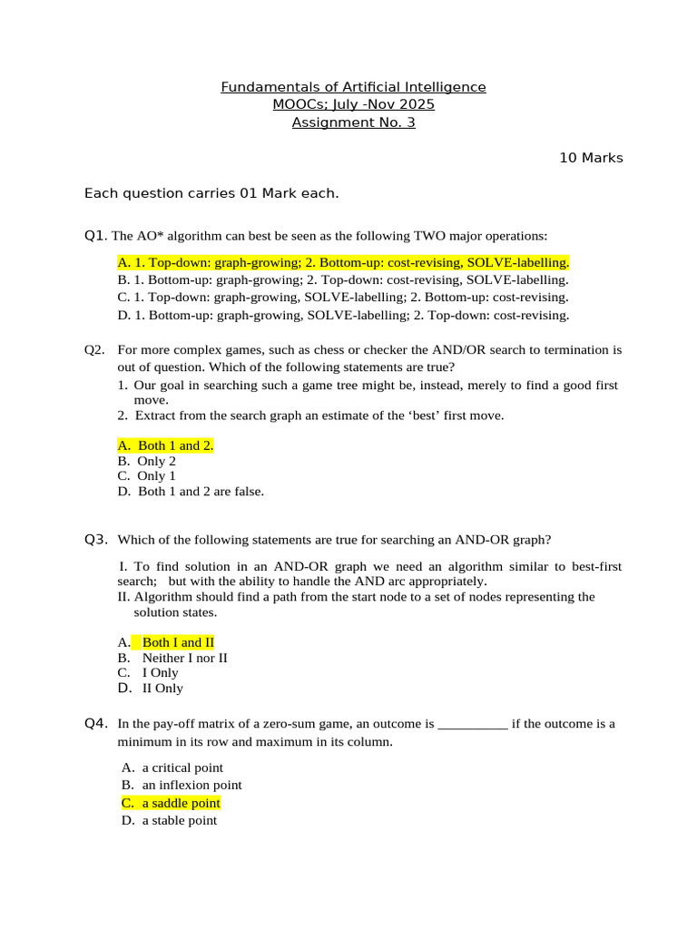 FAI-2025-Assignment-Week3 - NOC25 GE55 | PDF | Theoretical Computer ...