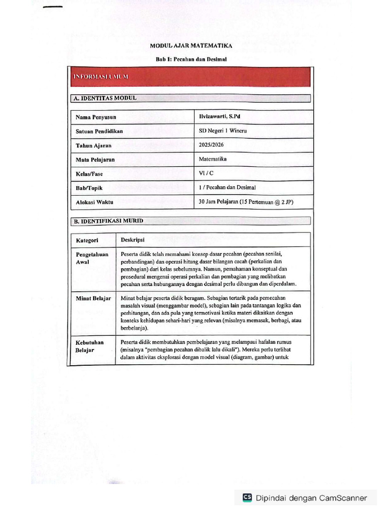 Modul Ajar MTK - Compressed | PDF