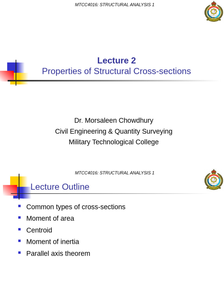 Lecture 2 - Properties of Structural Cross-Sections | PDF | Beam ...
