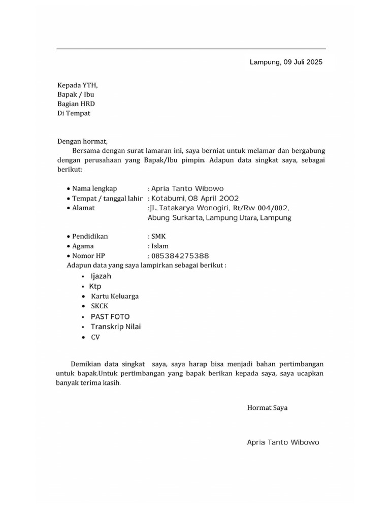 CV Dan Surat | PDF