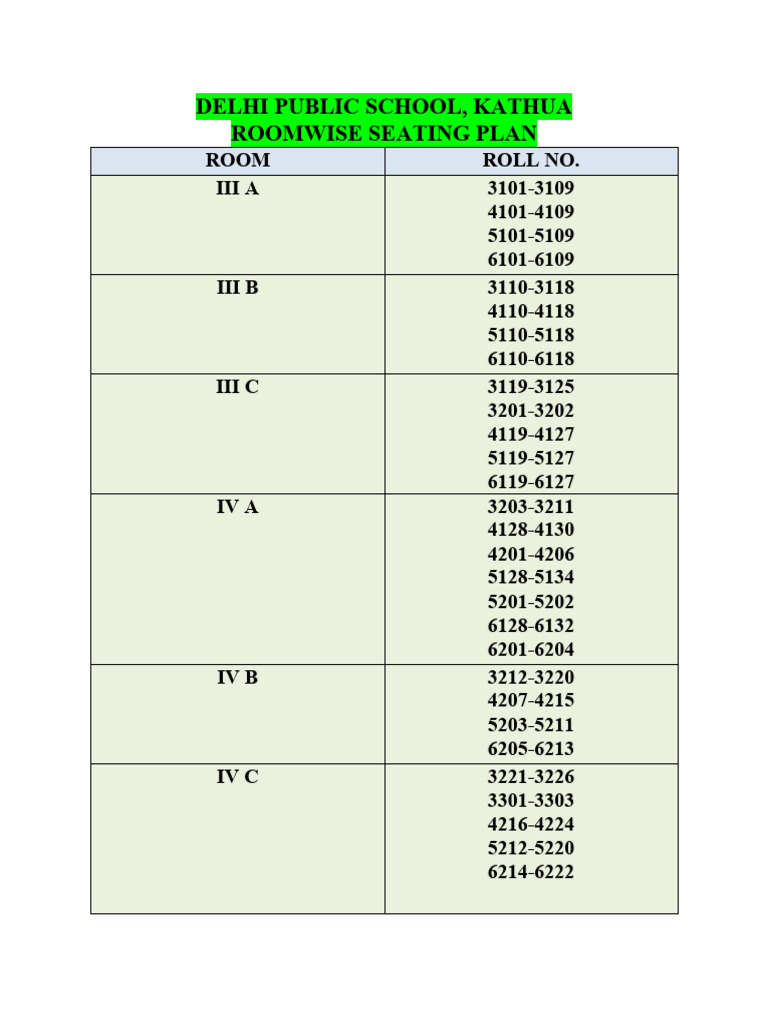 Seating Plan | PDF