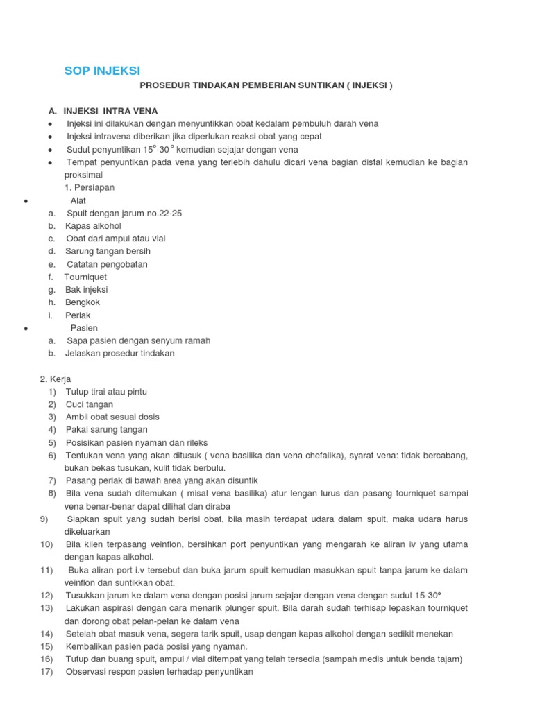 Sop Injeksi | PDF