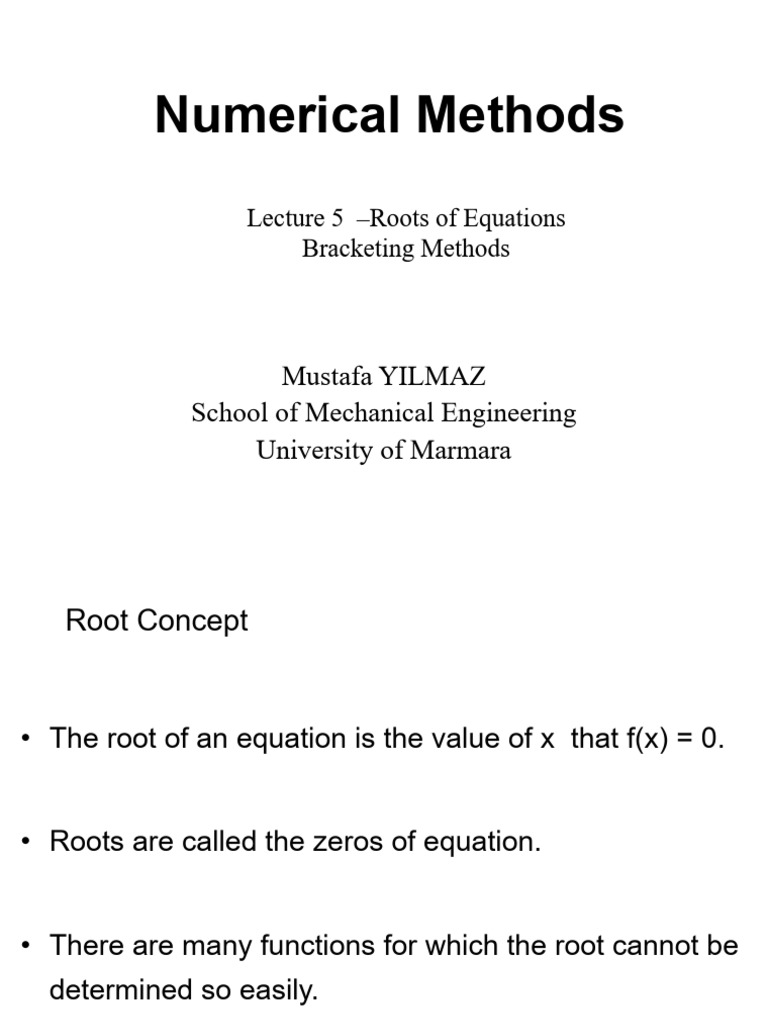 Bracketing Methods for Root Finding | PDF | Numerical Analysis | Algorithms
