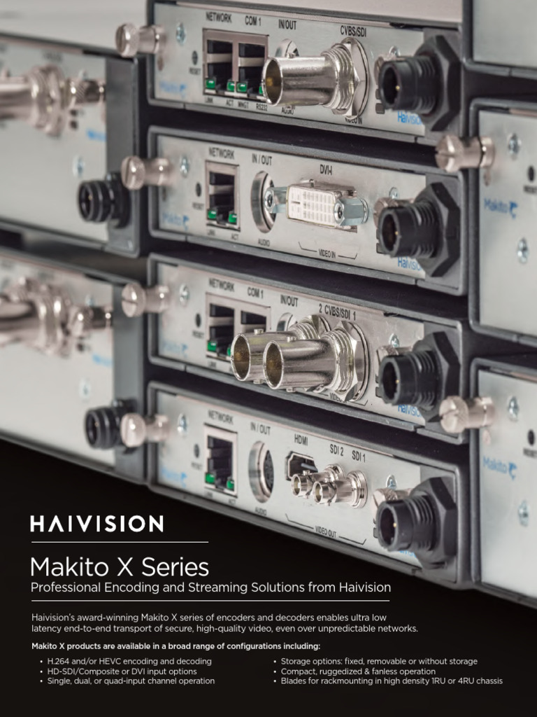 Makito X Series Video Encoding Solutions | PDF | Video | Codec