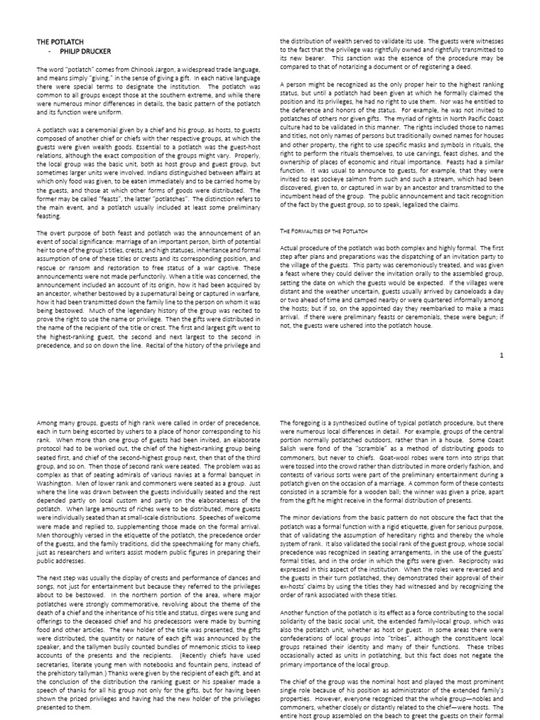 The Potlatch | PDF | Loans