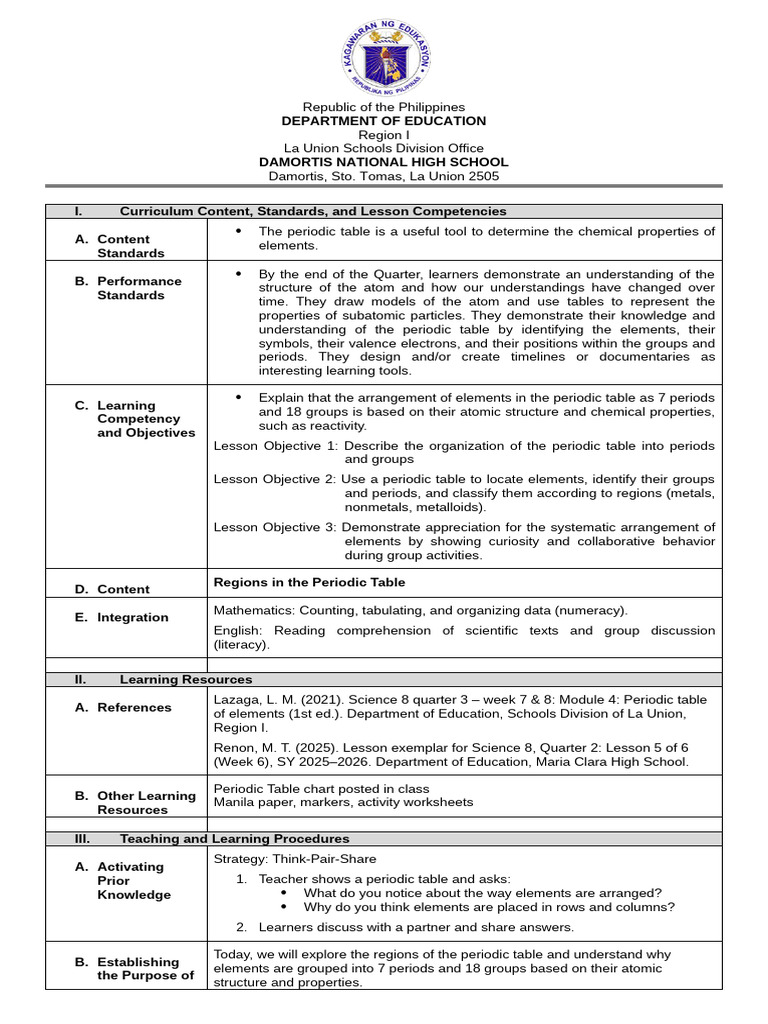 Understanding the Periodic Table in Science | PDF | Periodic Table ...