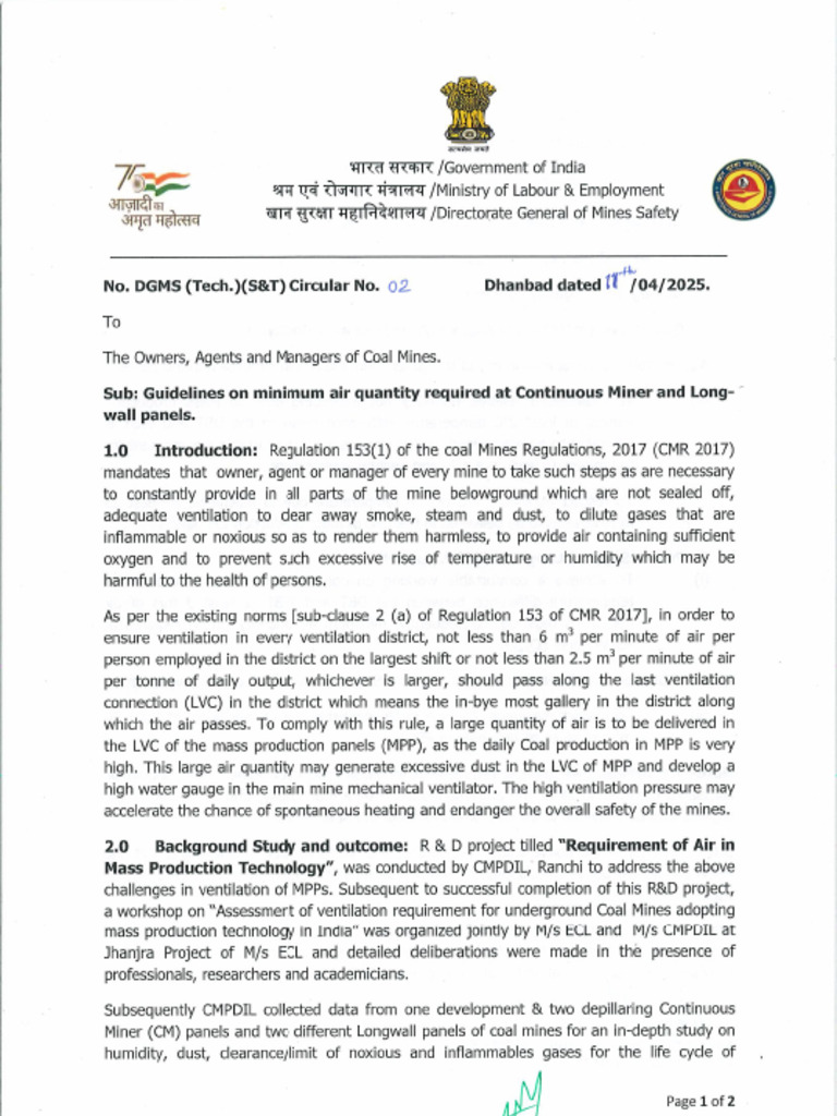 DGMS Circular-Continuous Miner | PDF