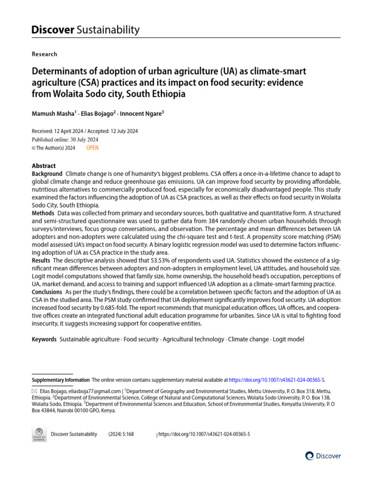 Urban Agriculture's Role in Food Security | PDF | Food Security ...