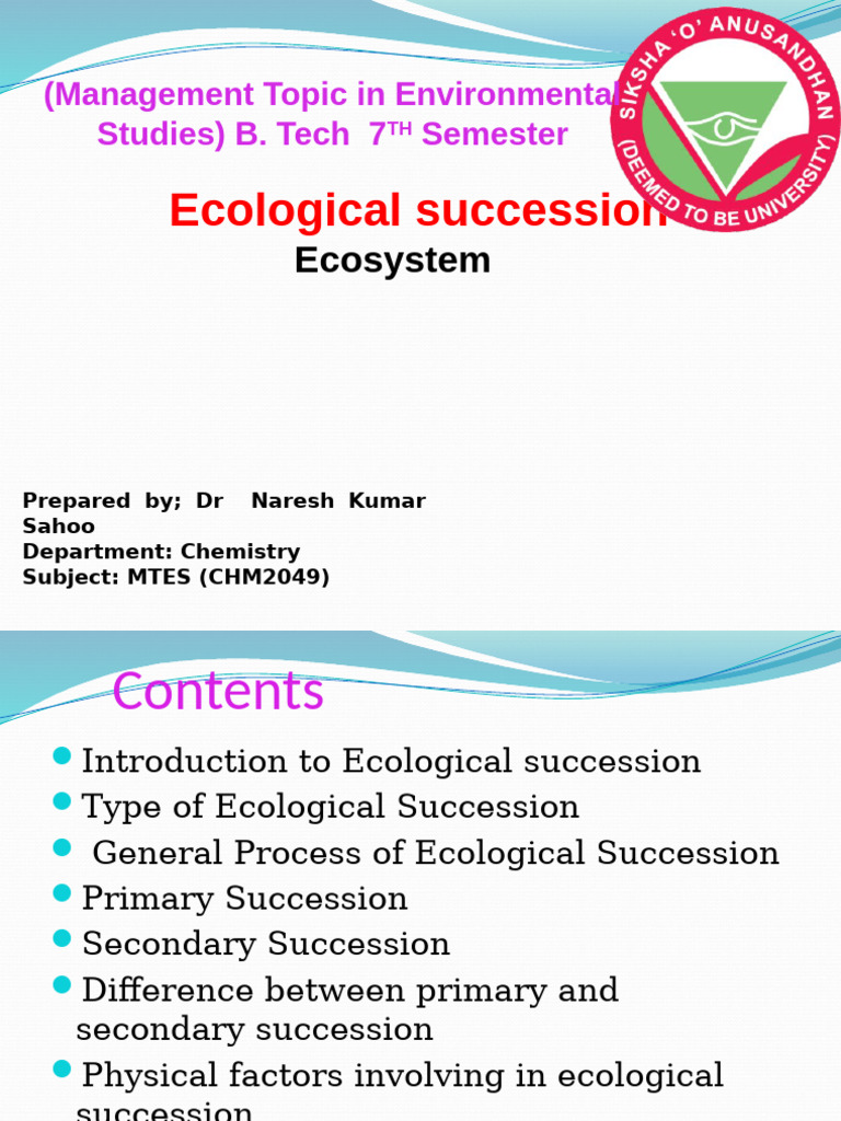 3 Ecosystem Ecological - Succession | PDF | Soil | Ecology