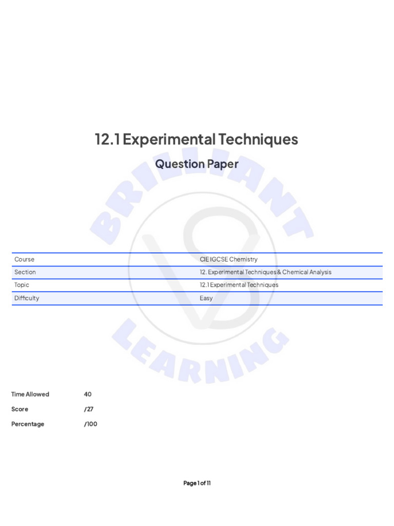 Experimental Techniques Easy | PDF | Sodium Chloride | Titration