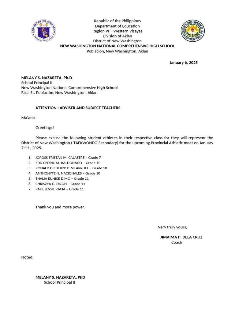 2024 Letter For Intrams - 092233 | PDF