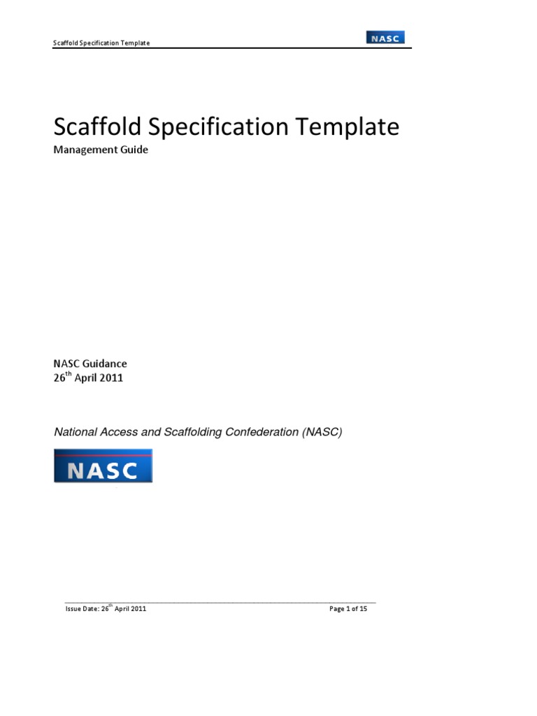 NASC Scaffold Specification | PDF | Scaffolding | Specification ...