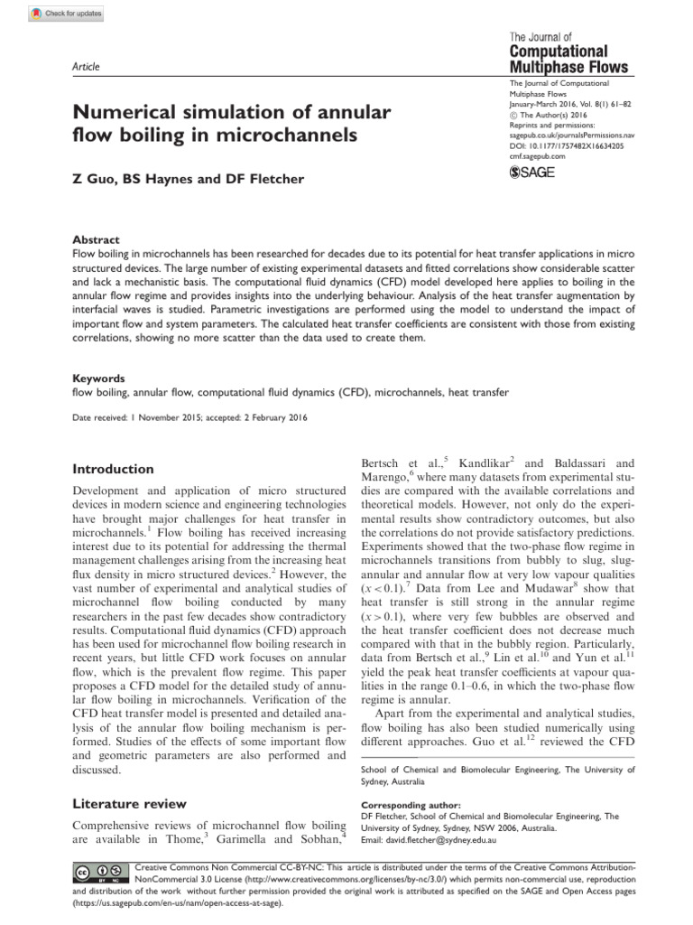 Guo Et Al 2016 Numerical Simulation of Annular Flow Boiling in ...