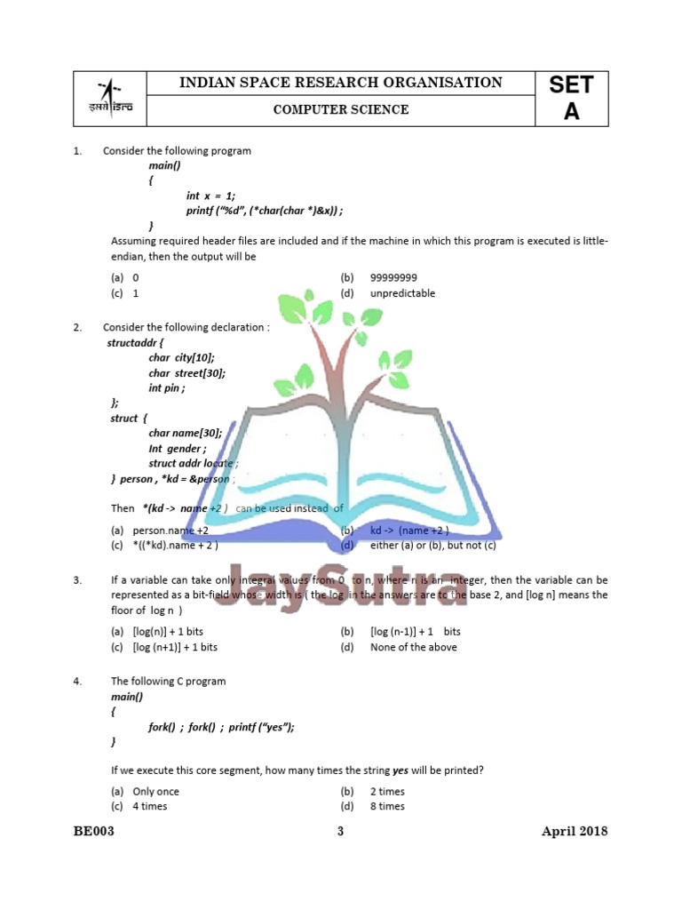 cs-2018 | PDF | Input/Output | Integer (Computer Science)