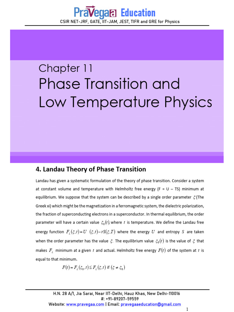 Landau Theory of Phase Transition | PDF | Phase Transition | Temperature