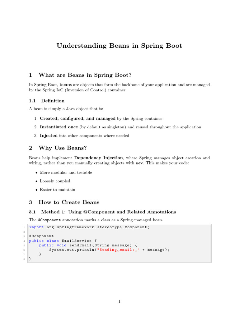 SPB 02 Beans | PDF | Spring Framework | Class (Computer Programming)