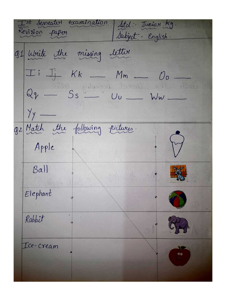 Junior KG Revision Paper and Oral Exam | PDF
