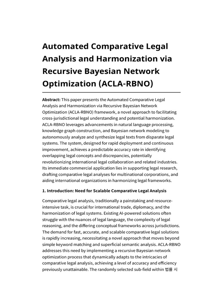 Automated Comparative Legal Analysis and Harmonization via Recursive ...