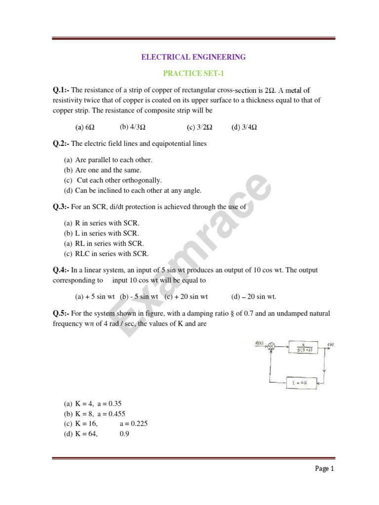 DRDO Electrical Engineering Paper 1 | PDF | Electric Motor | Transformer