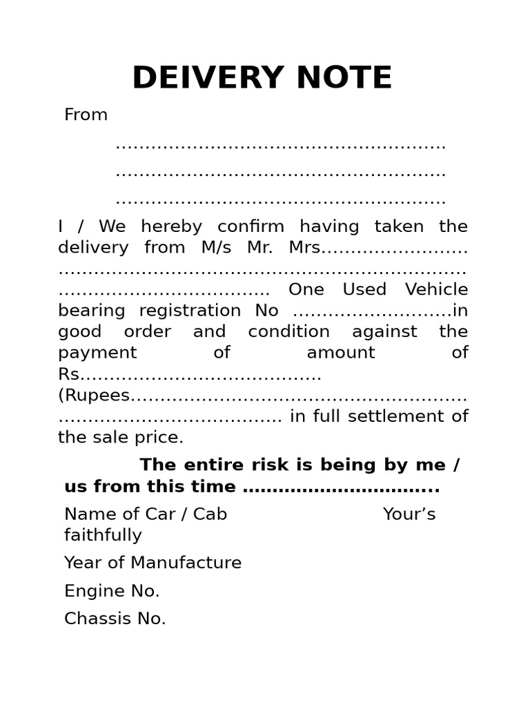 Delivery Note | PDF