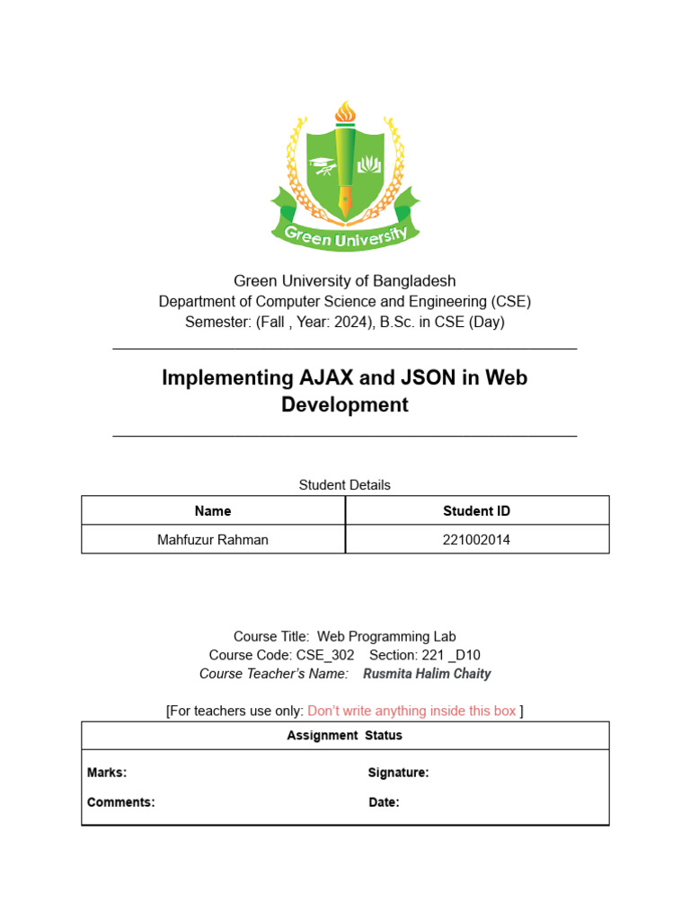 Ajax & Json Implementation in Web Applicaation | PDF | Ajax (Programming) | Json