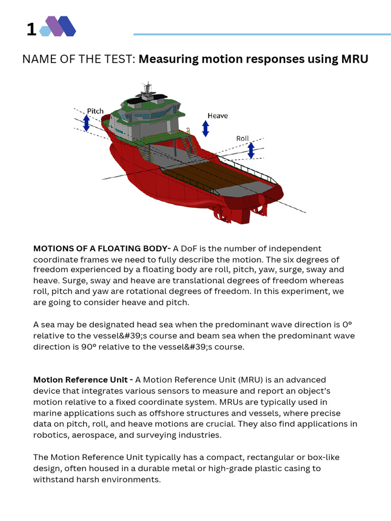 NAME of the TEST Measuring Motion Responses Using MRU | PDF ...