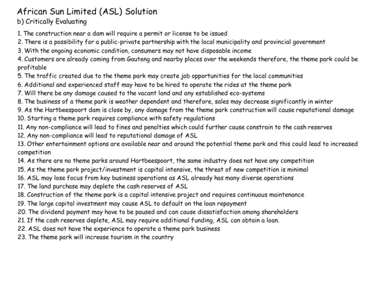 Evaluating ASL's Theme Park Viability | PDF