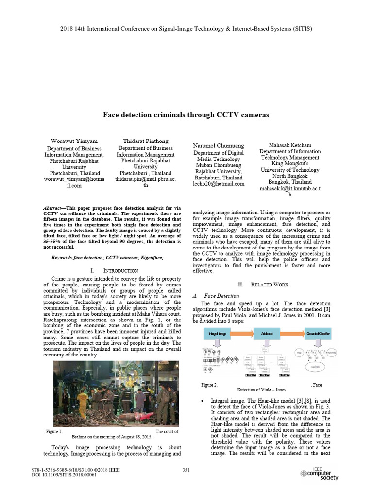Face Detection Criminals Through CCTV Cameras | PDF | Eigenvalues And ...