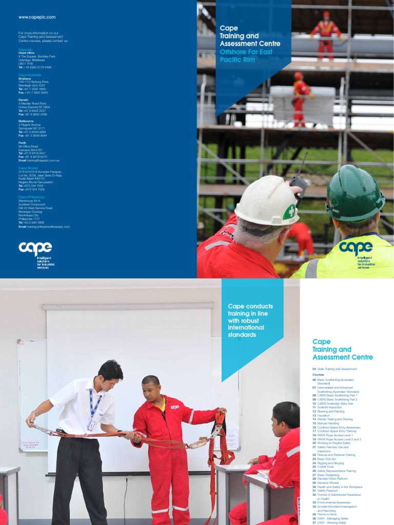 Cape Training Brochure - Asia Pacific Rim Offshore | PDF | Scaffolding ...