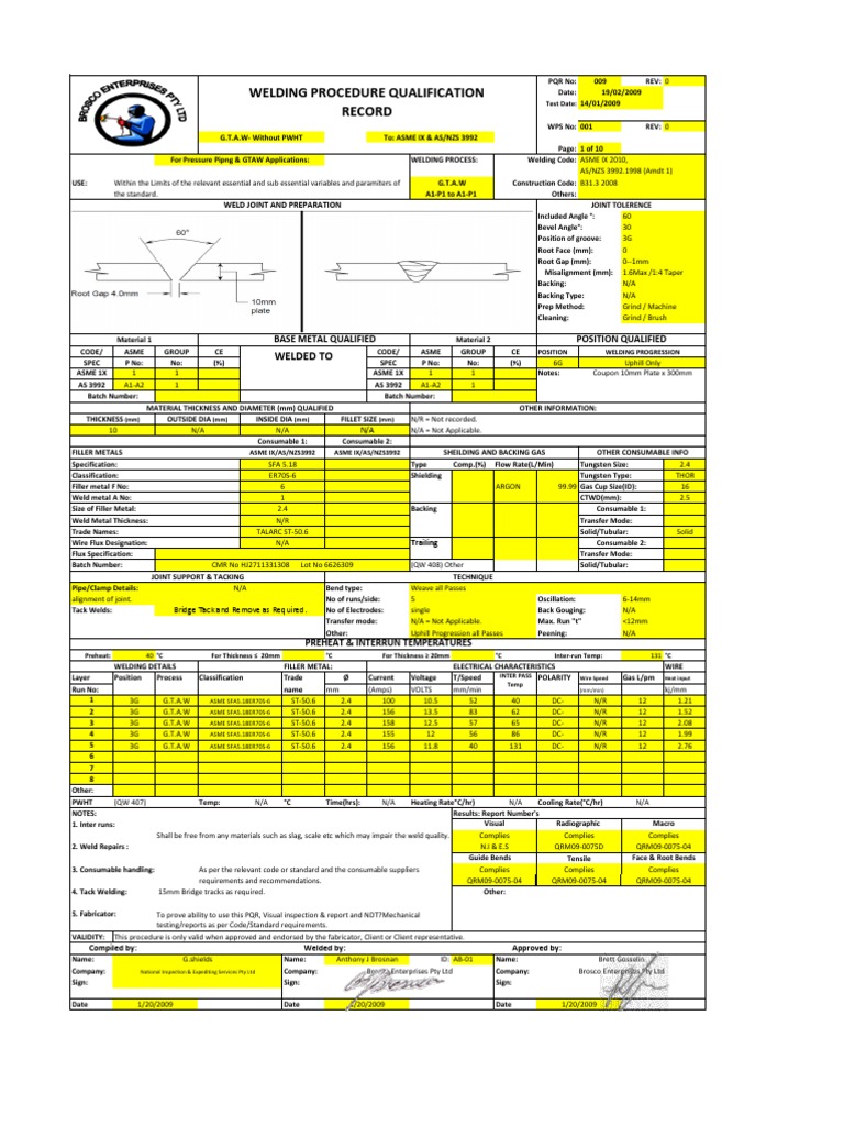 PQR-WPS-WPQR XXX Rev 0 | PDF | Welding | Construction
