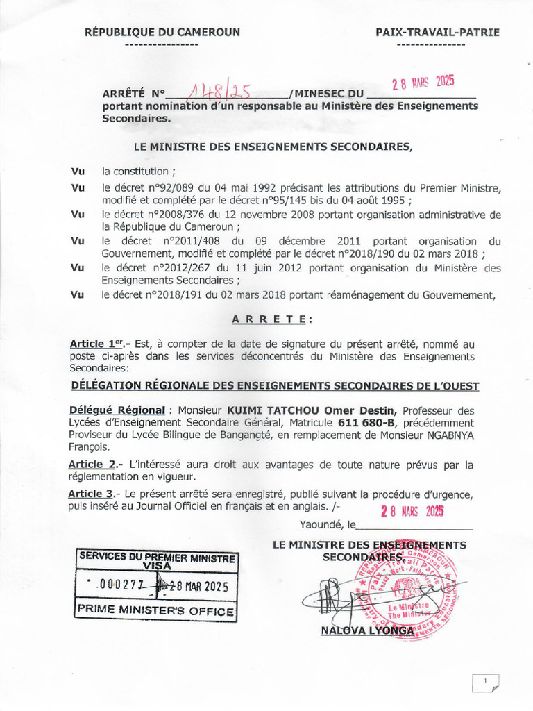 Nomination DRES OUEST | PDF