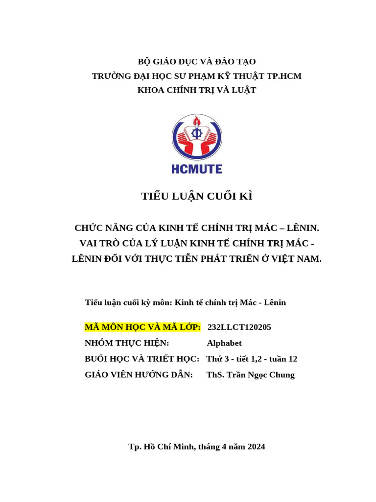 Tiểu Luận Alphabet 24-04 Đã Sửa | PDF