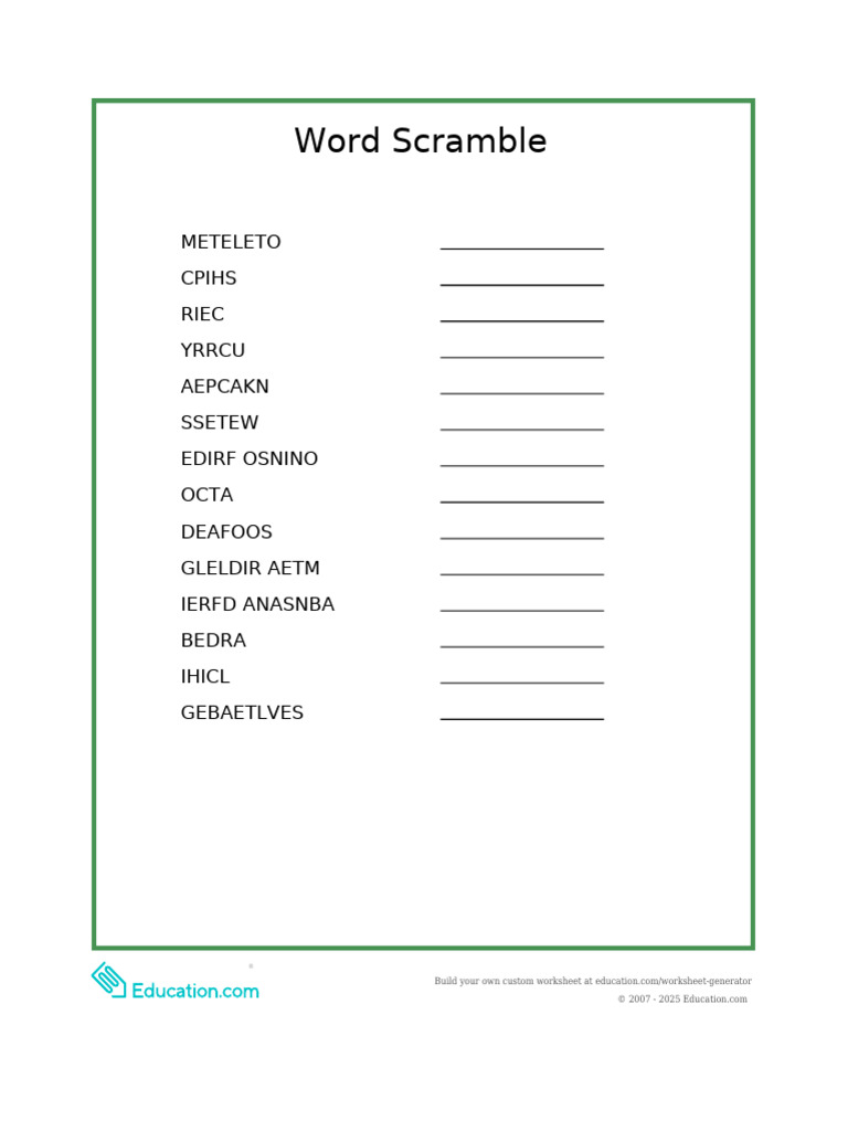 Word Scramble | PDF