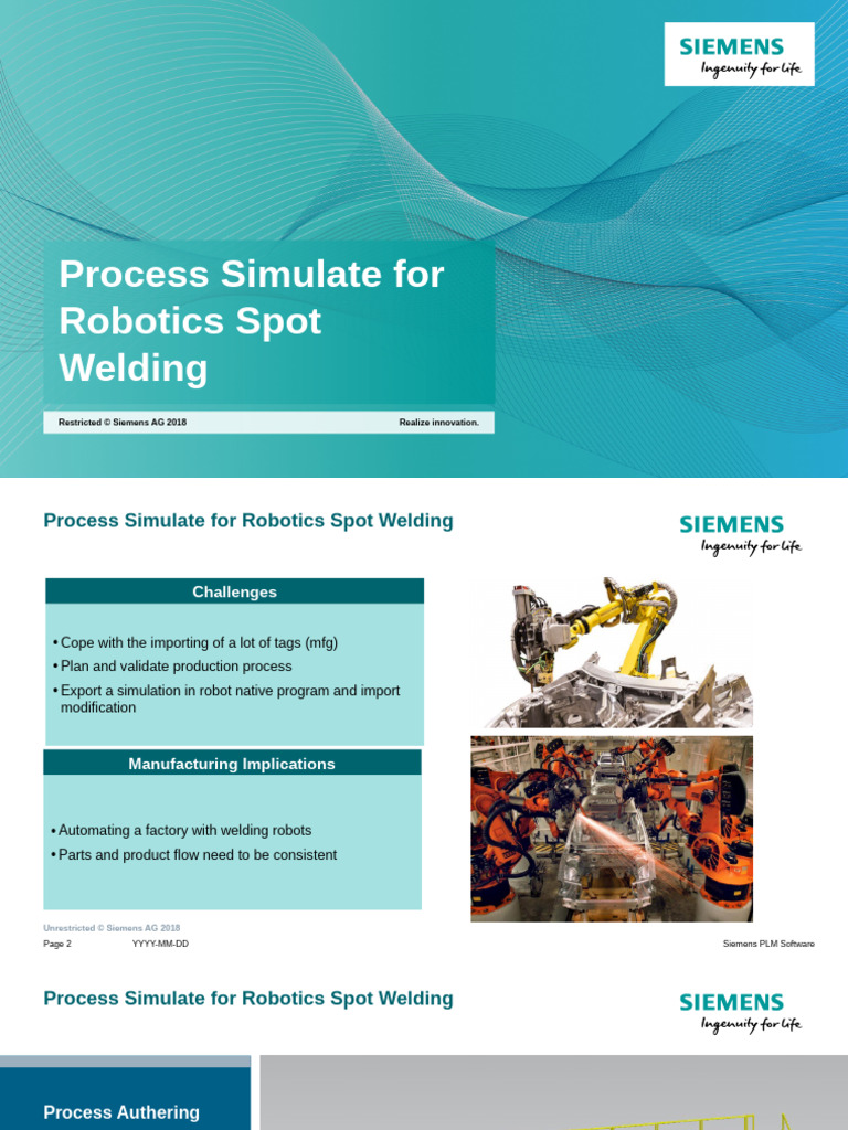 Process Simulate For Robotics Spot Welding Pdf Robotics Computer