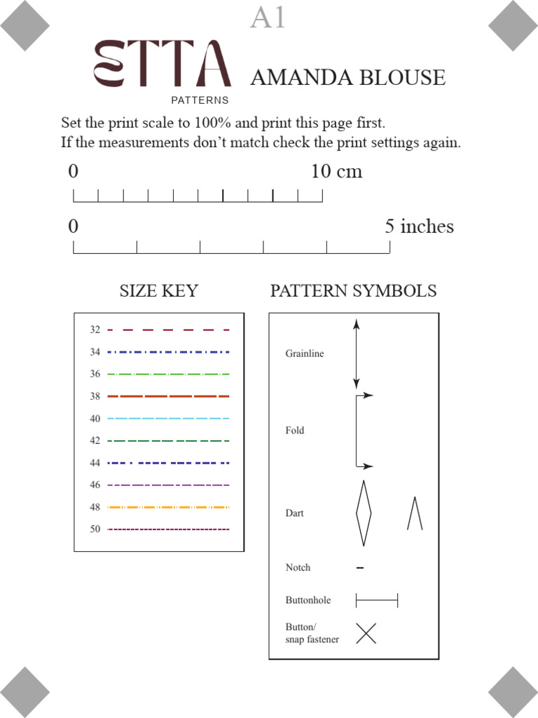 AmandaBlouse - US LETTER | PDF | Blouse | Seam (Sewing)