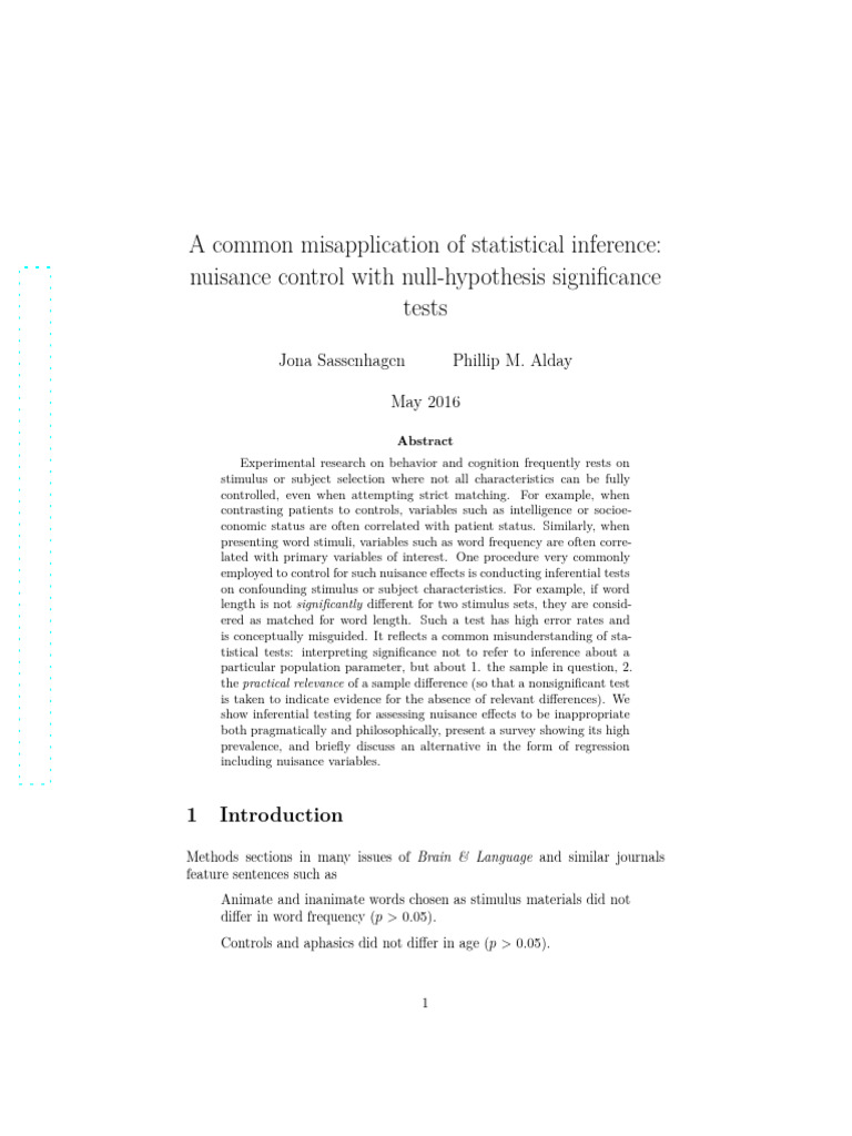 A Common Misapplication of Statistical Inference | PDF | Statistics ...